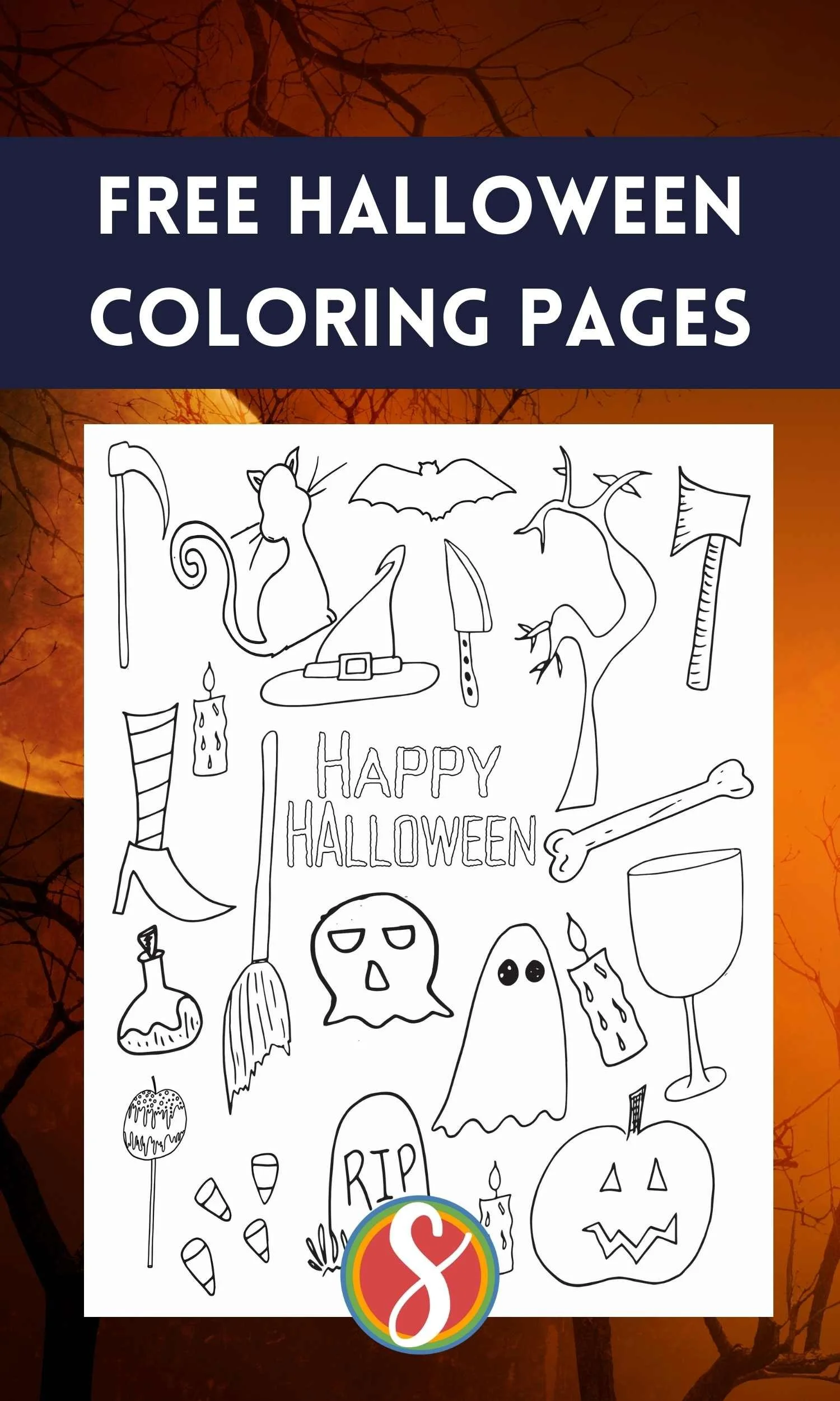Free Halloween Coloring Pages — Stevie Doodles