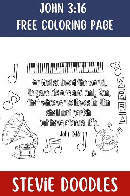 Free John 3:16 Coloring Pages — Stevie Doodles