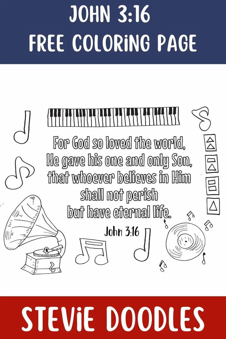 Free John 3:16 Coloring Pages — Stevie Doodles