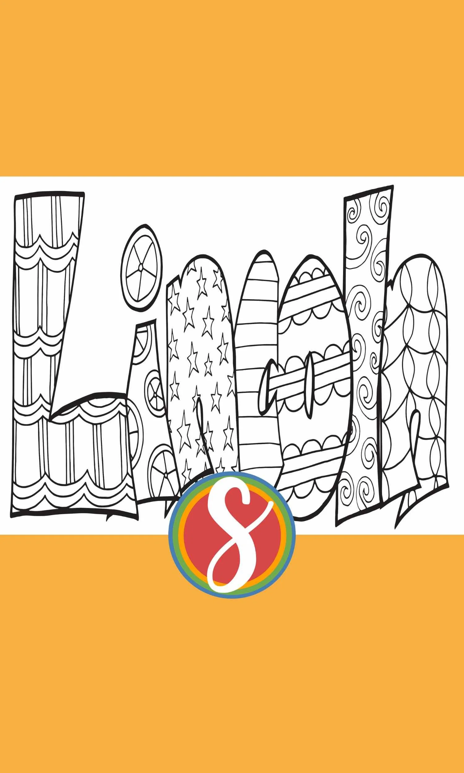 Free "Lincoln" Name Coloring Page — Stevie Doodles