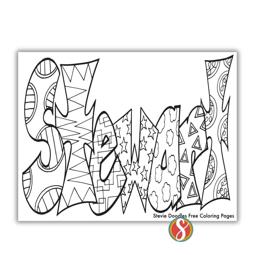 Free STEWART Coloring Page — Stevie Doodles