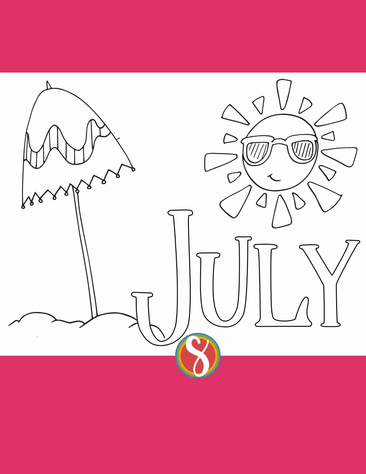 Free July Coloring Pages — Stevie Doodles