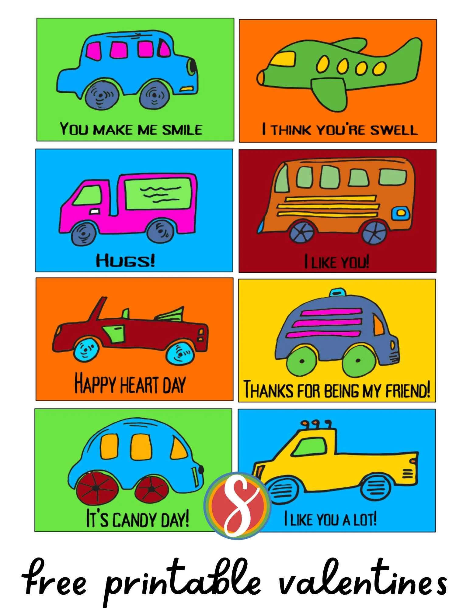 Free Vehicles Valentines — Stevie Doodles