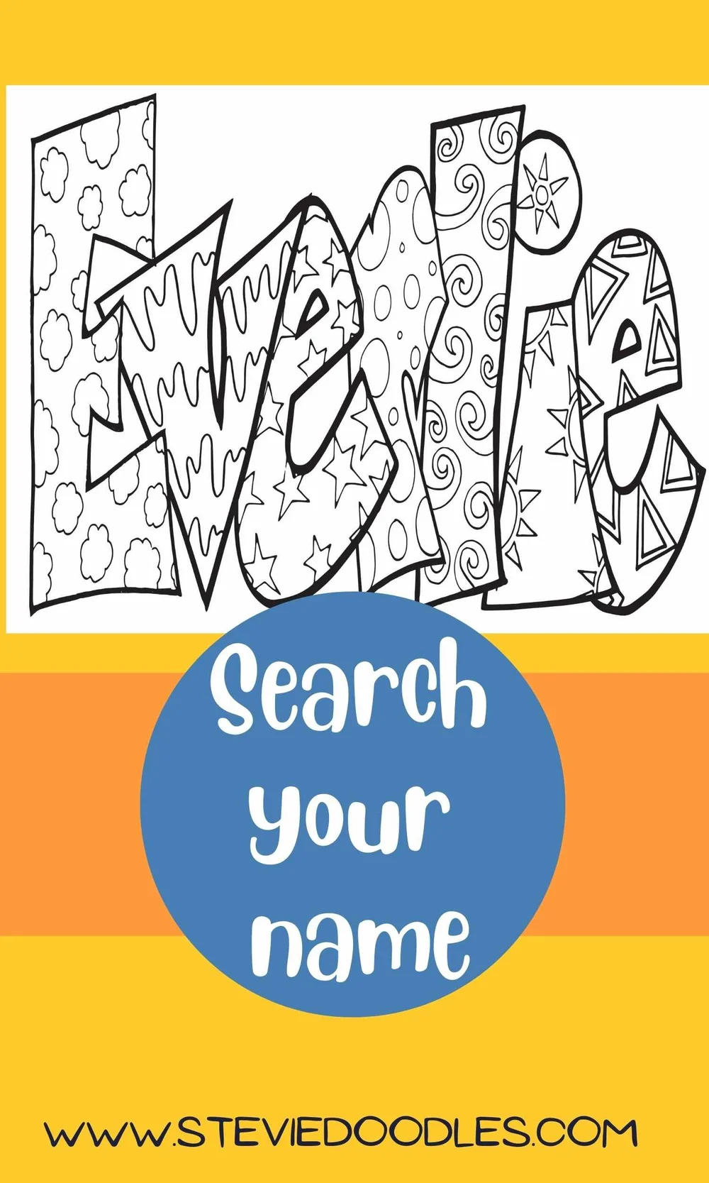Free Everlie Name Coloring Page — Stevie Doodles