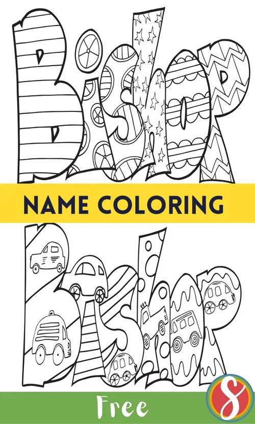 BISHOP Free Name Coloring Pages — Stevie Doodles