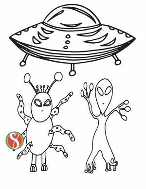 Free Alien Coloring Pages — Stevie Doodles