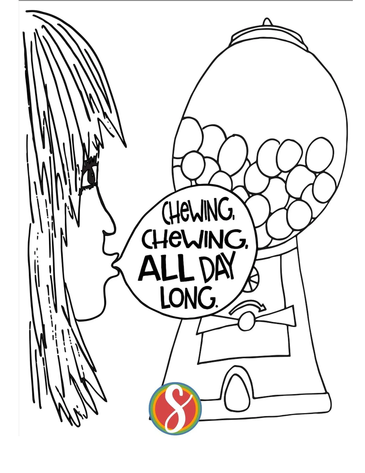 Free Bubble Gum Coloring Pages — Stevie Doodles