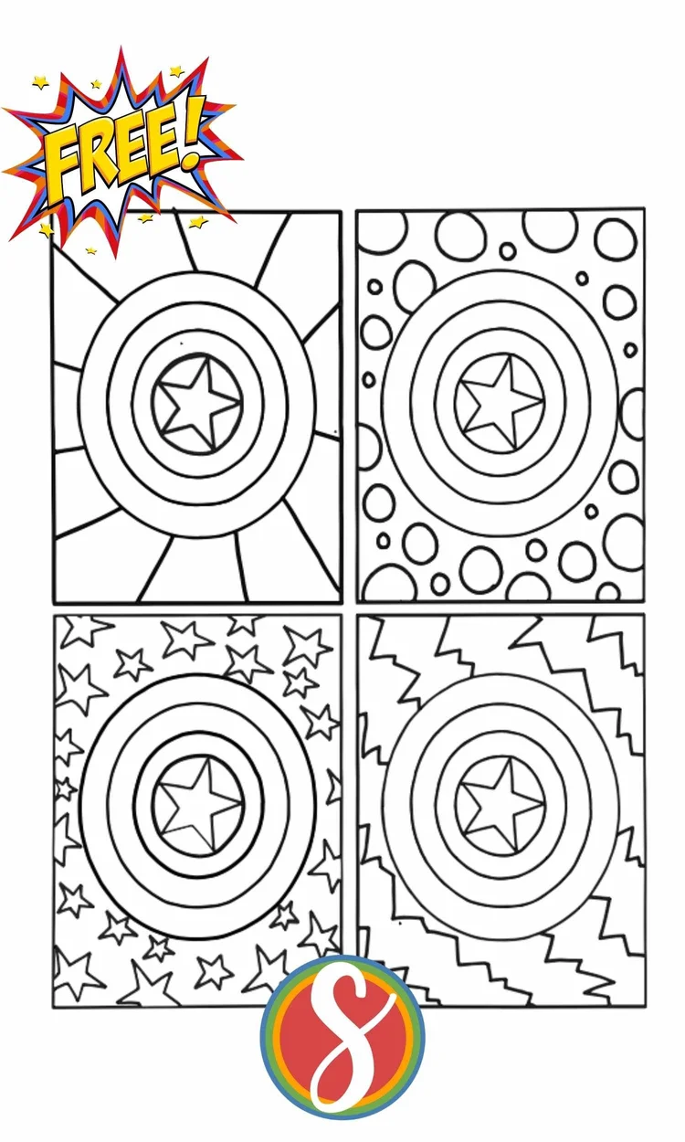 Free Captain America Coloring Pages — Stevie Doodles