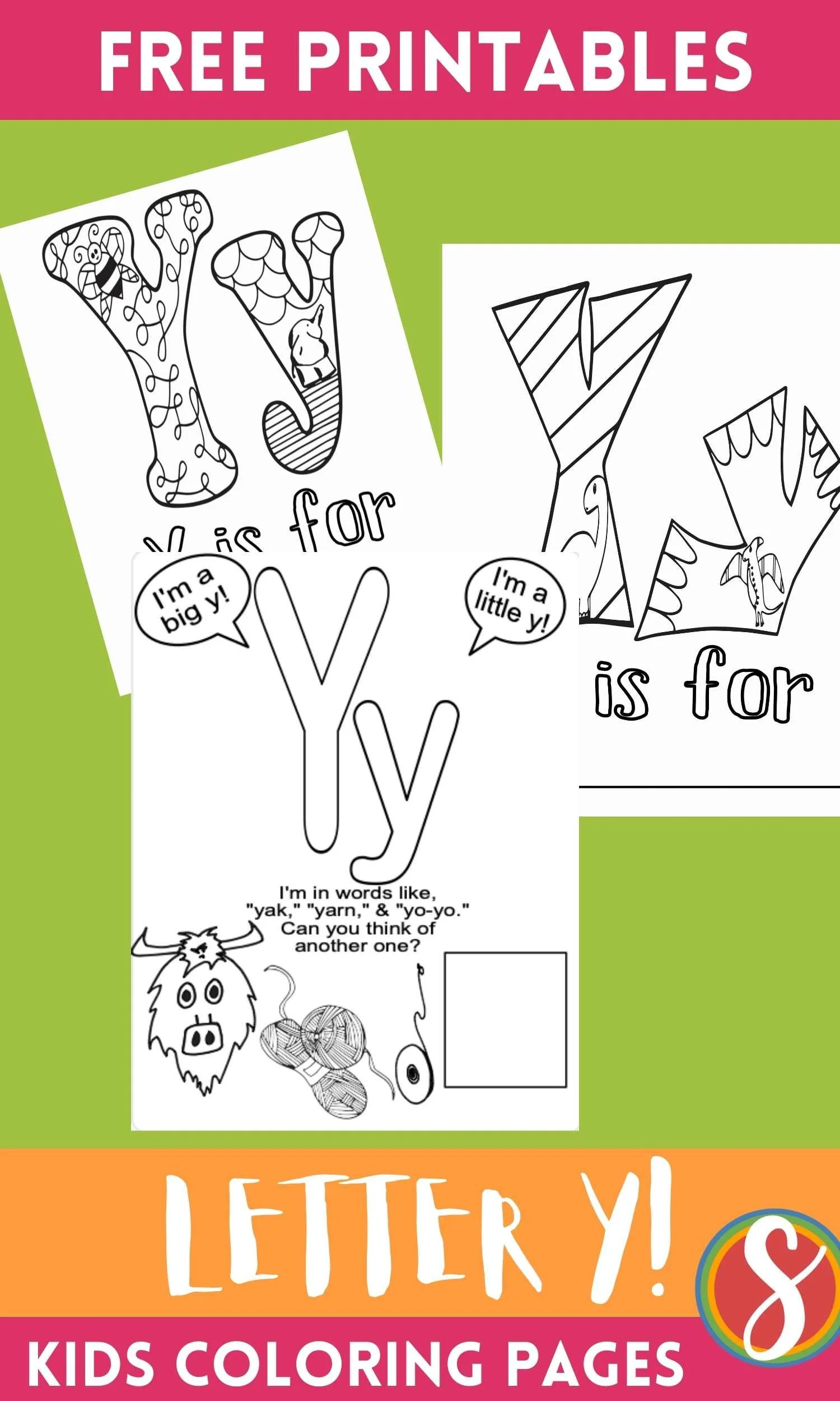 10 Free "Y" Coloring Pages — Stevie Doodles