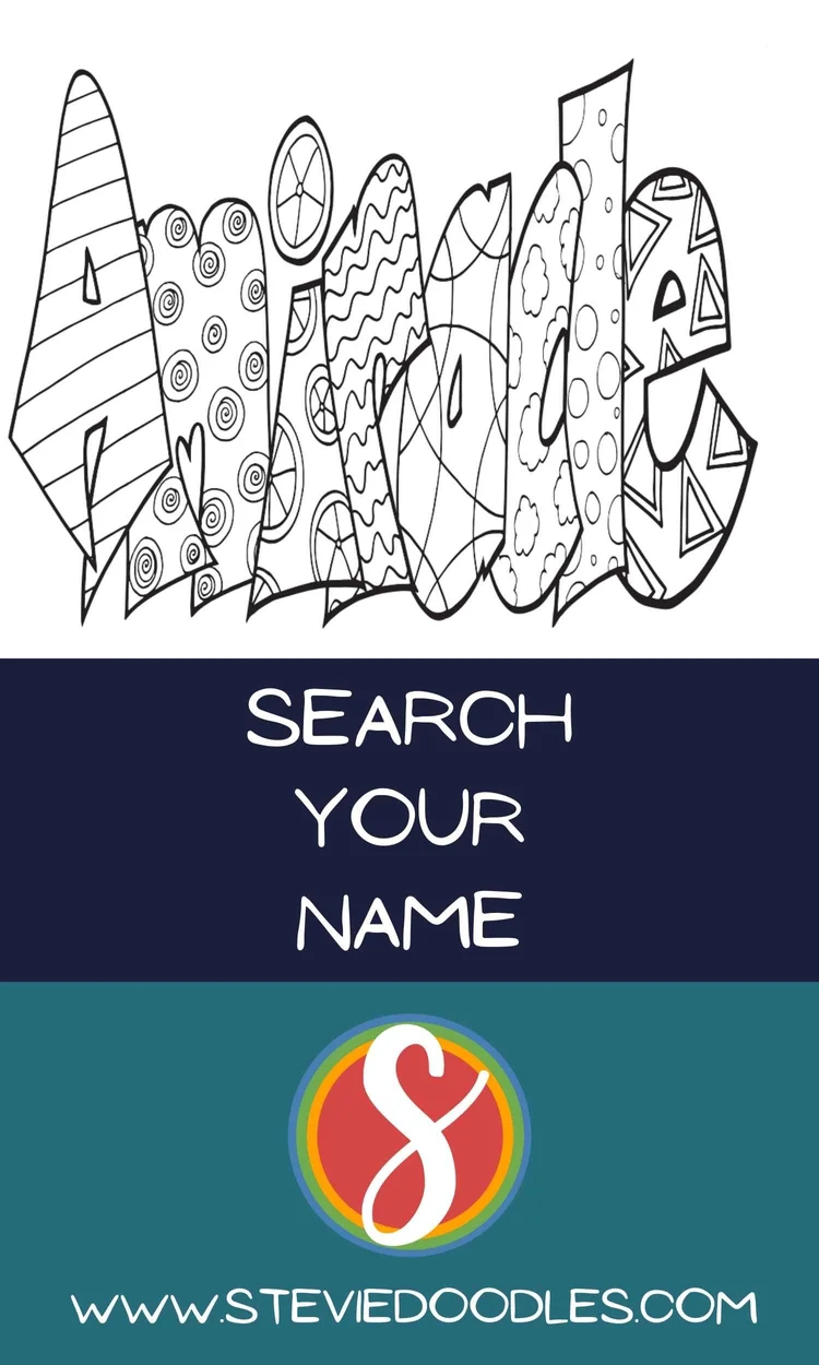 AMIRACLE Free Name Coloring Page — Stevie Doodles