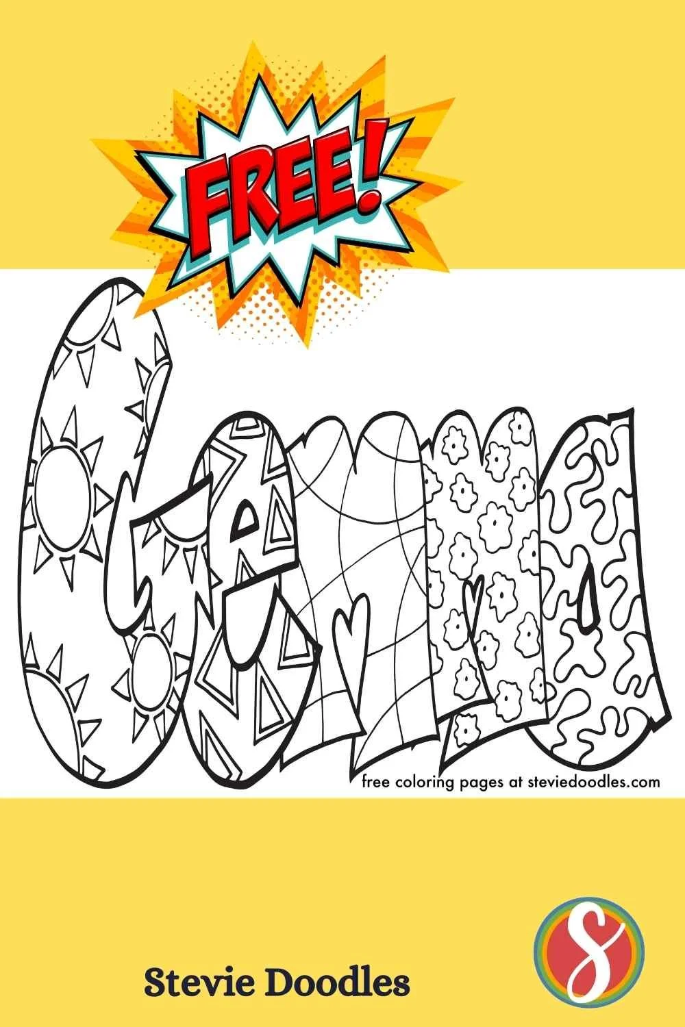 Free Gemma Coloring Pages — Stevie Doodles