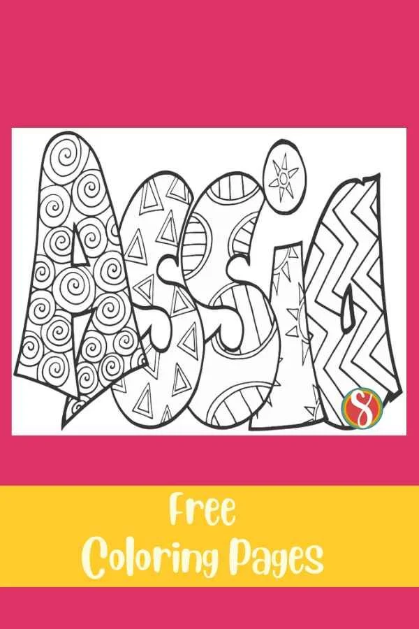 Free Assia Coloring Page — Stevie Doodles