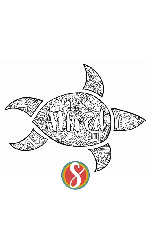 ALFRED Free Name Coloring Page — Stevie Doodles