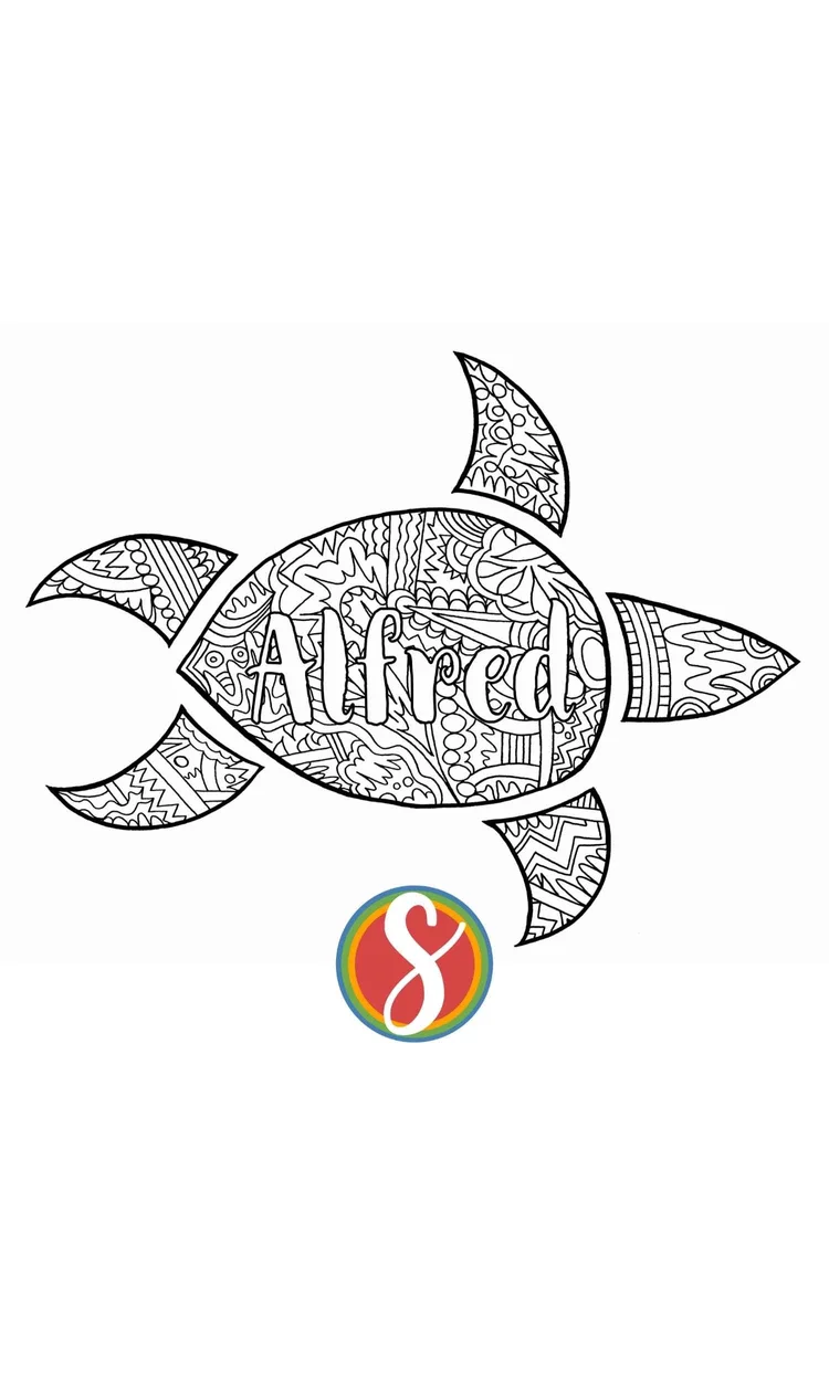 ALFRED Free Name Coloring Page — Stevie Doodles