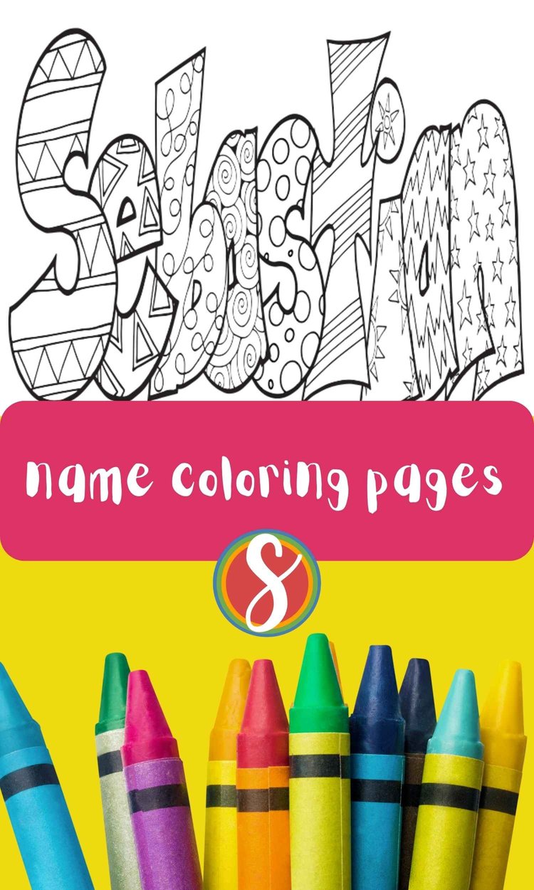 Free SEBASTIAN Name Coloring Page Printable — Stevie Doodles