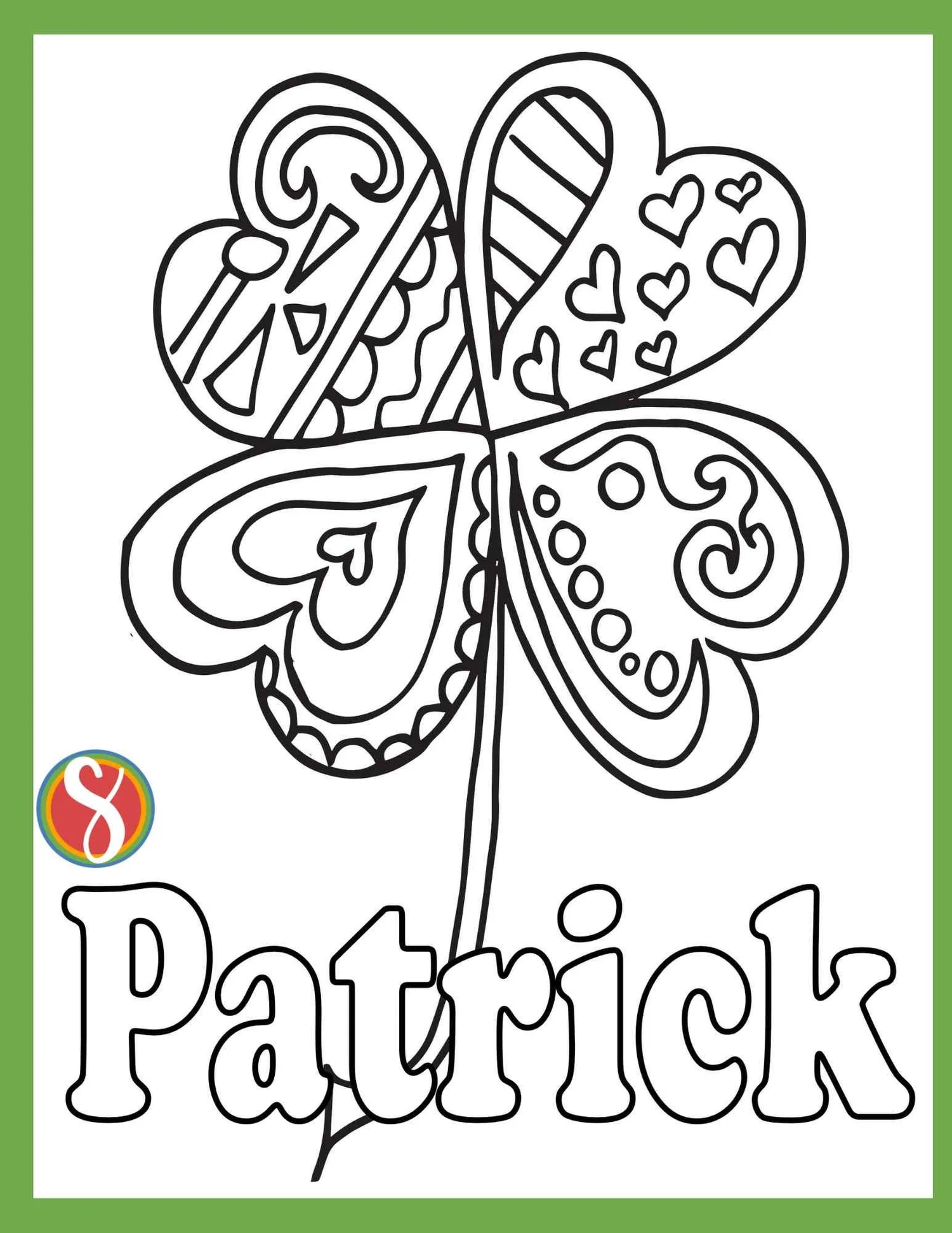 Free PATRICK Name Coloring Pages — Stevie Doodles
