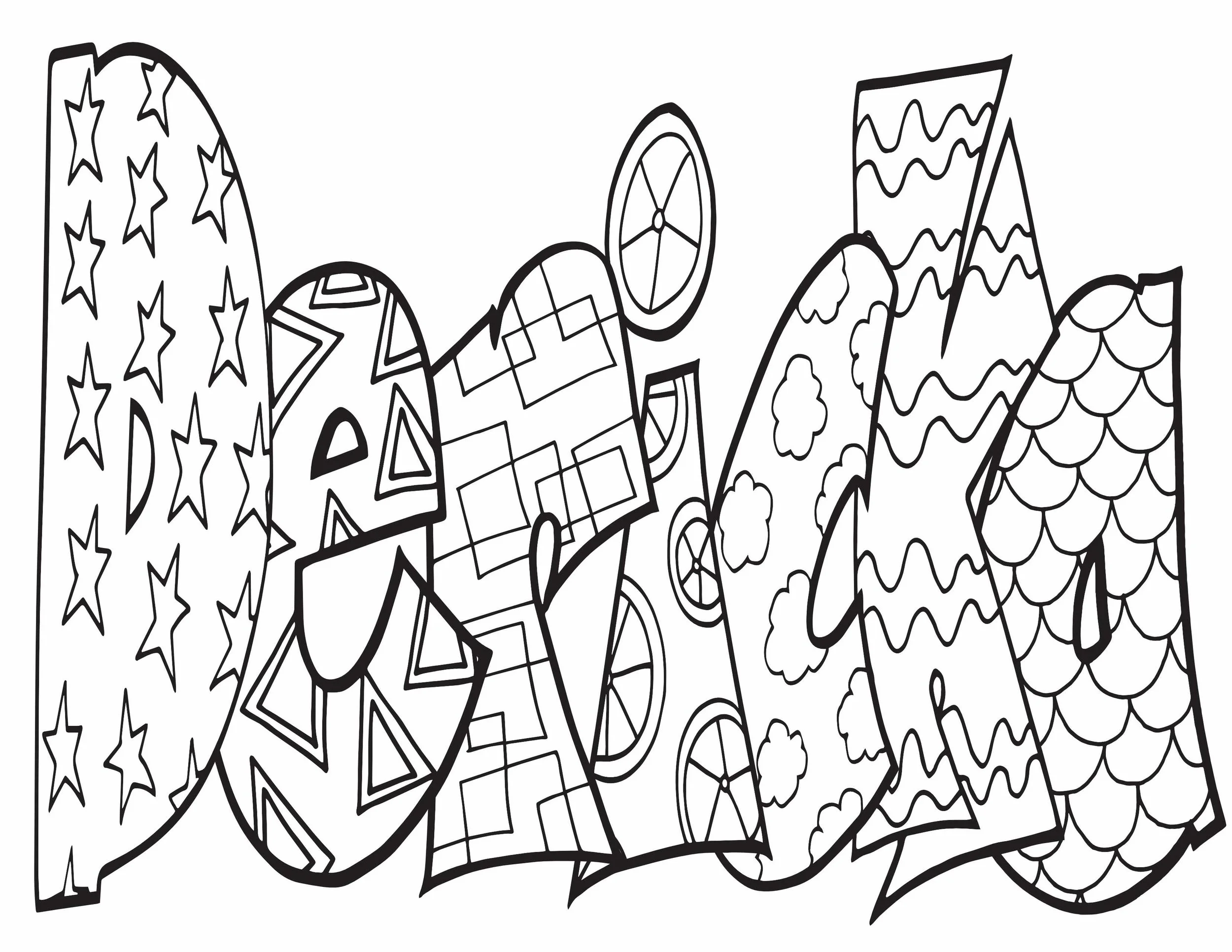 Free Dericka Name Coloring Page — Stevie Doodles