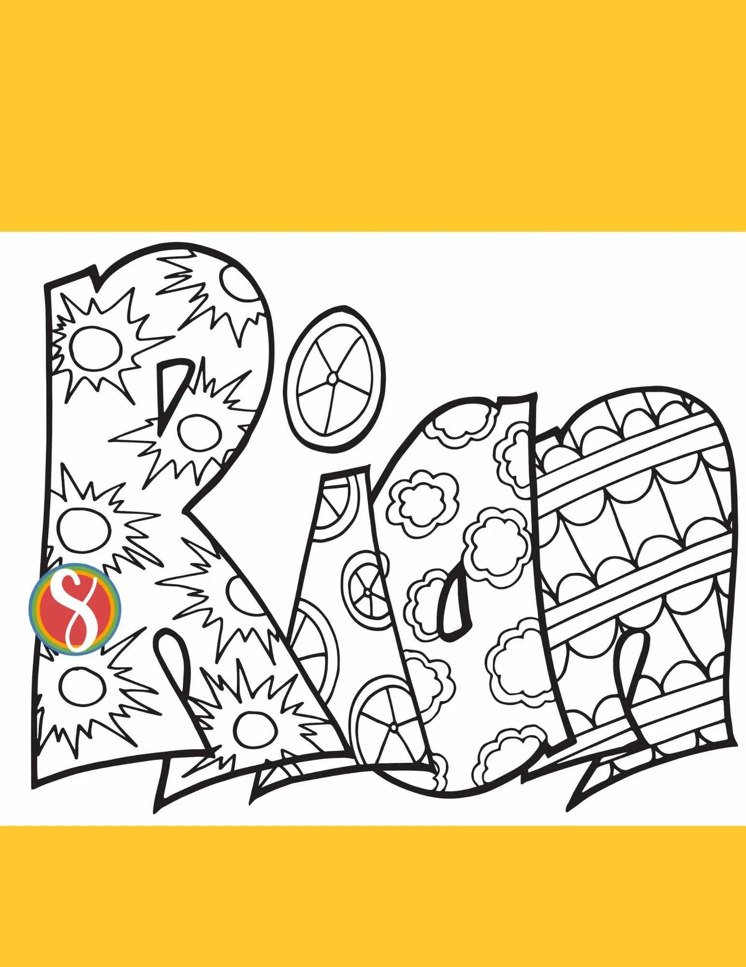 Free RIAN Name Coloring Pages — Stevie Doodles