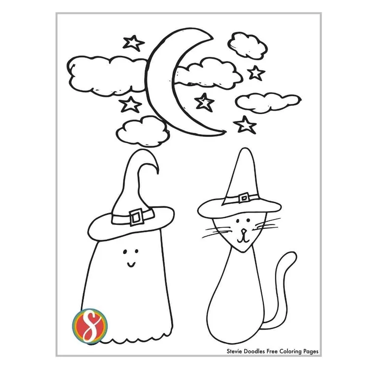 Free Ghost Coloring Pages — Stevie Doodles