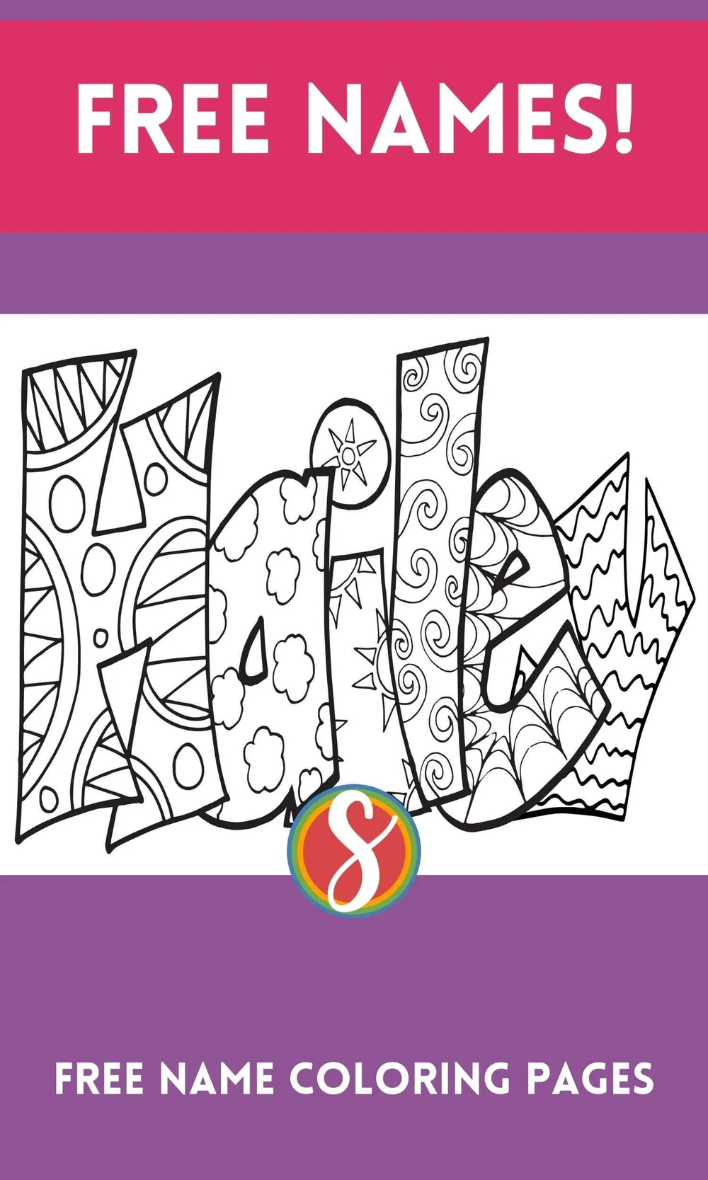 Free HAILEY Name Coloring Page Printable — Stevie Doodles
