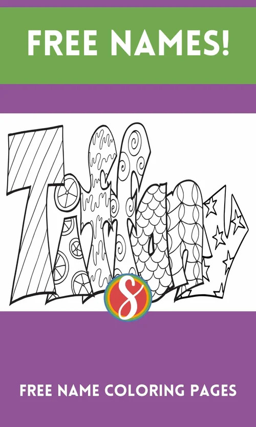 Free TIFFANY Coloring Page — Stevie Doodles