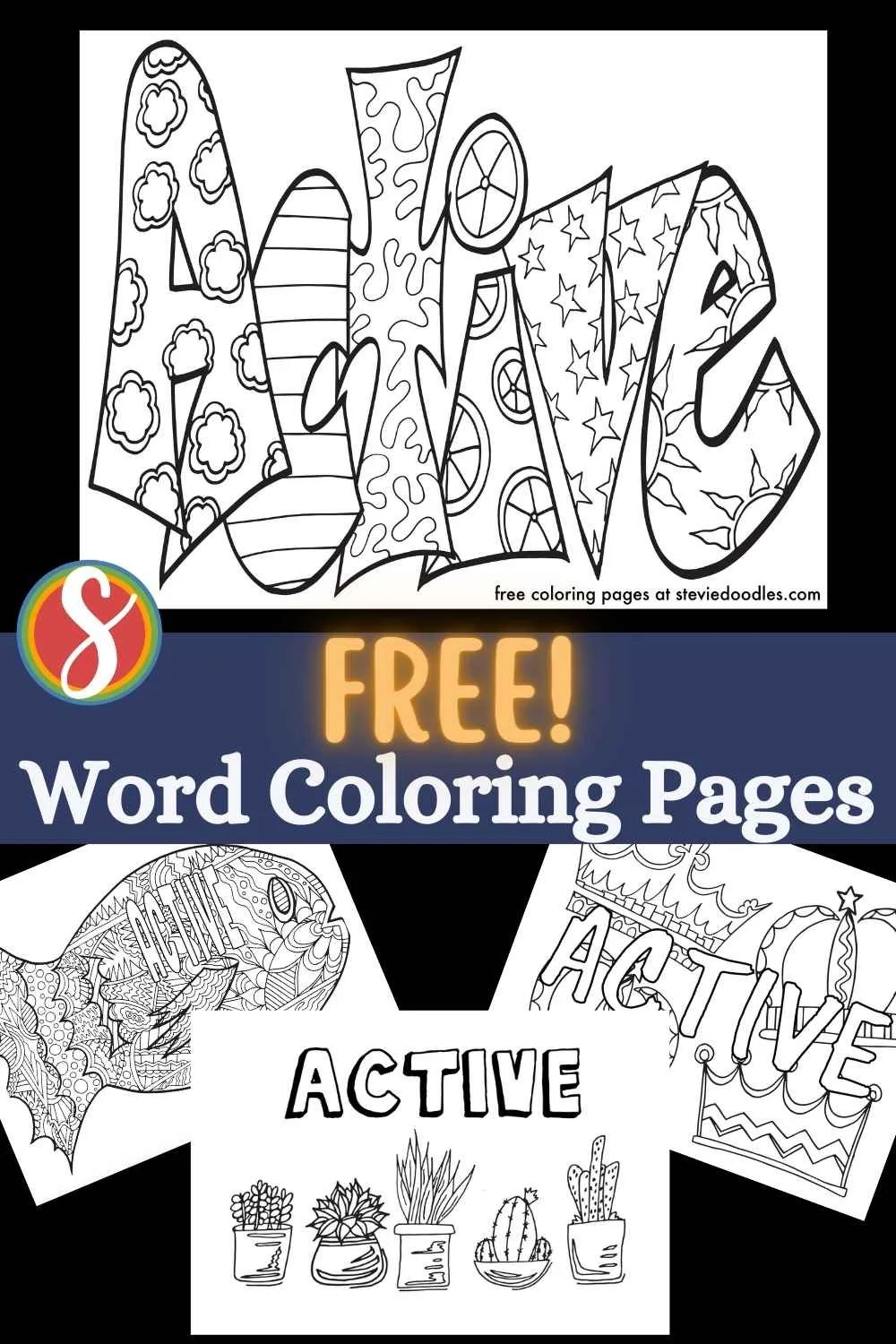 Free "Active" Coloring Pages — Stevie Doodles