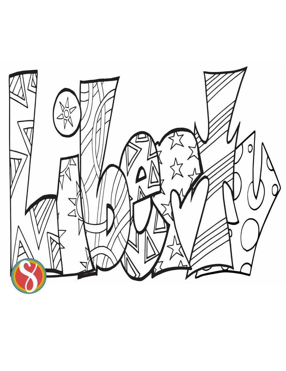 Free Liberty Name Coloring Pages — Stevie Doodles