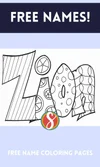 Free ZION Name Coloring Page Printable — Stevie Doodles