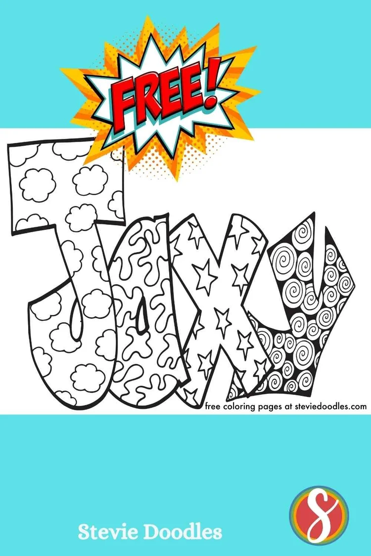 Free Jaxy Coloring Page — Stevie Doodles