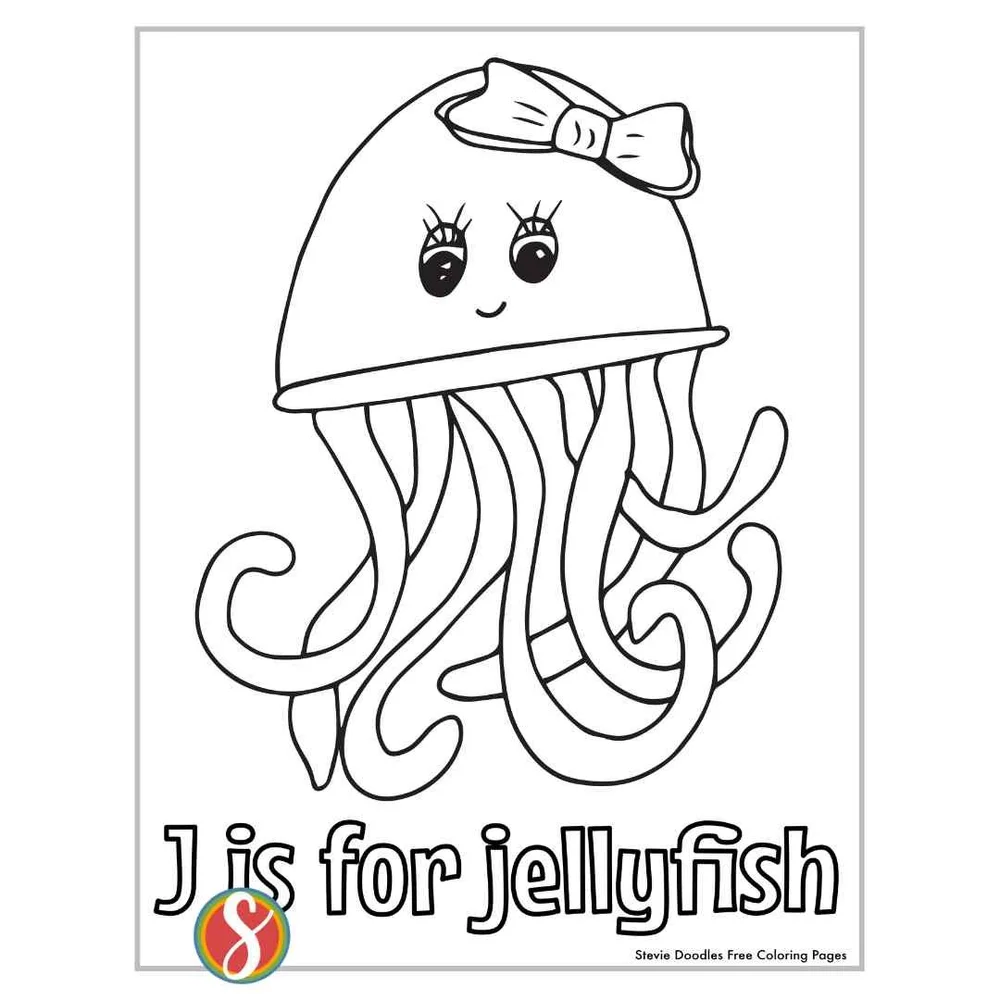 Free Jellyfish Coloring Pages — Stevie Doodles