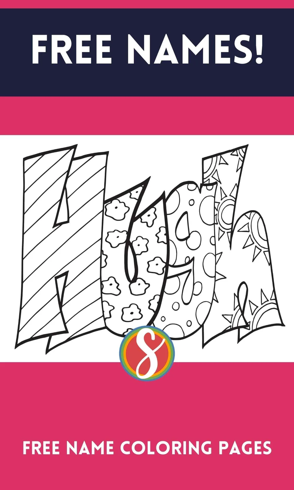 Free HUGH Name Coloring Page Printable — Stevie Doodles