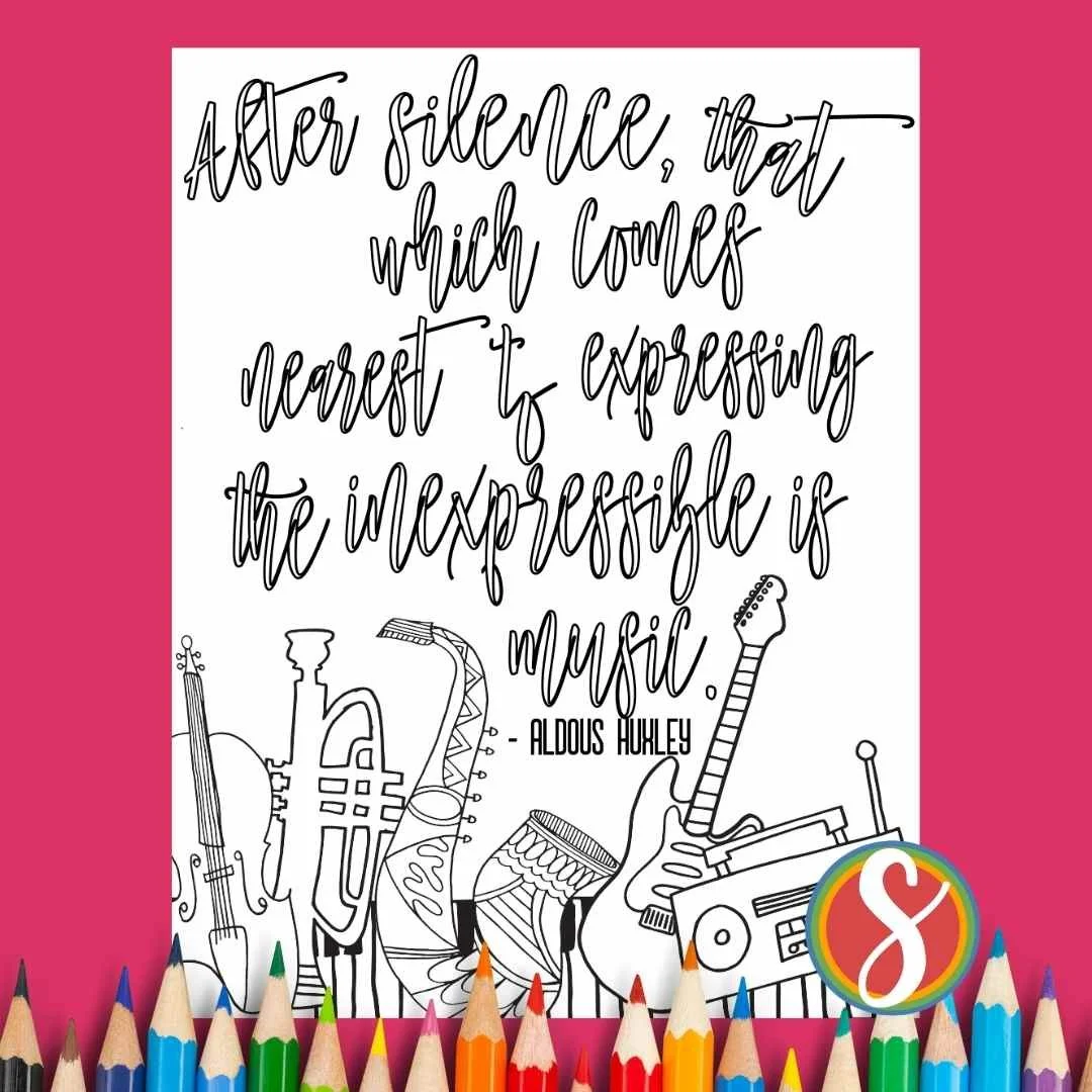 Music Quote Coloring Pages — Stevie Doodles