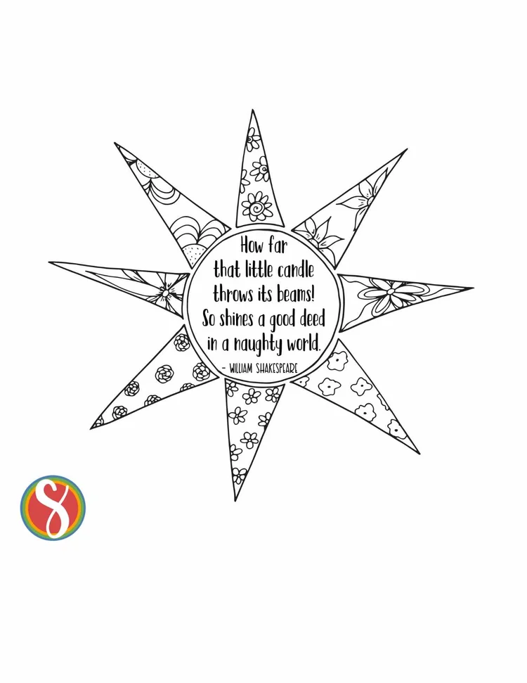 Free Shakespeare Quote Coloring Page — Stevie Doodles