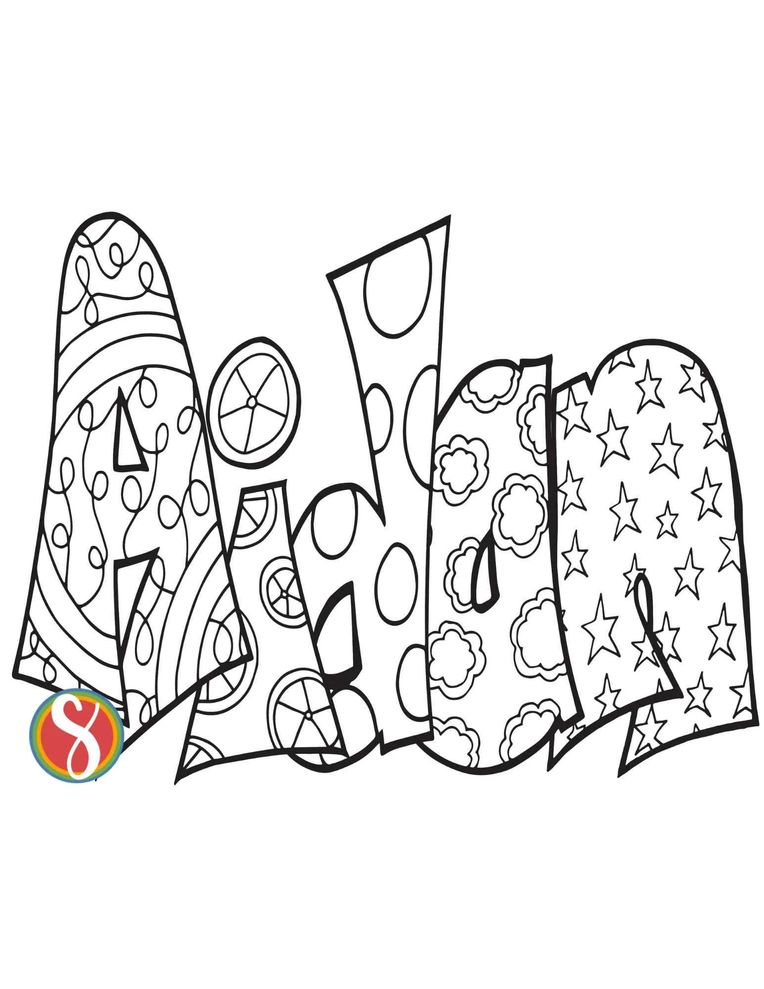 Name Coloring Pages Sketch Coloring Page