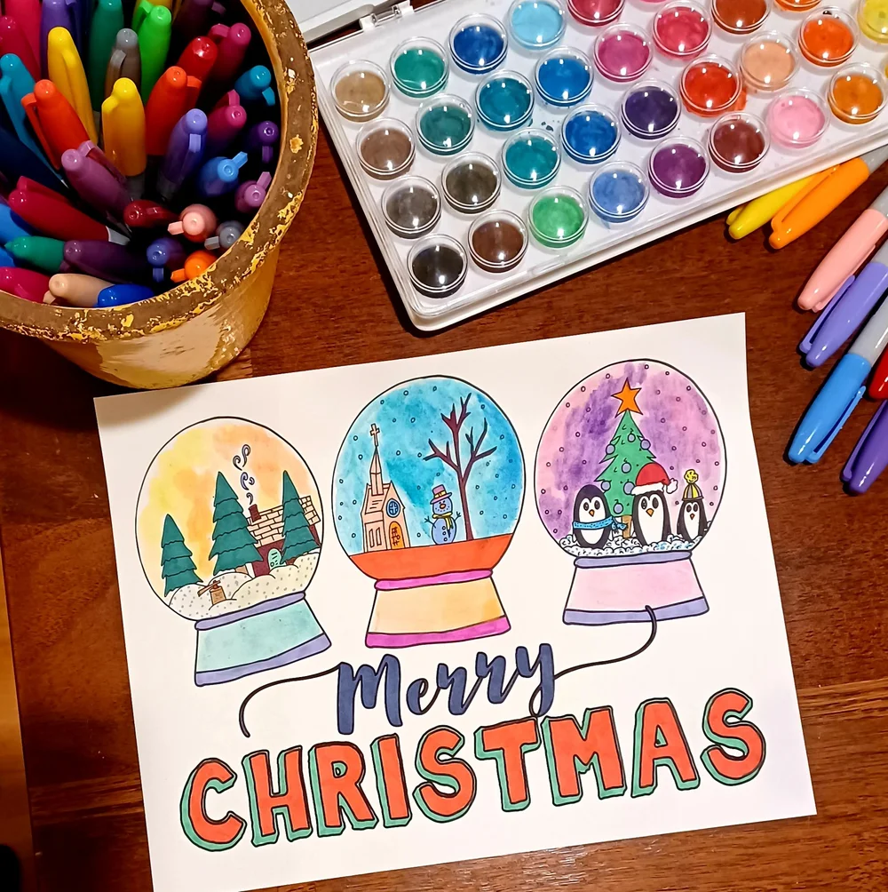 My 10 Favorite Free Christmas Coloring Pages 2021 — Stevie Doodles