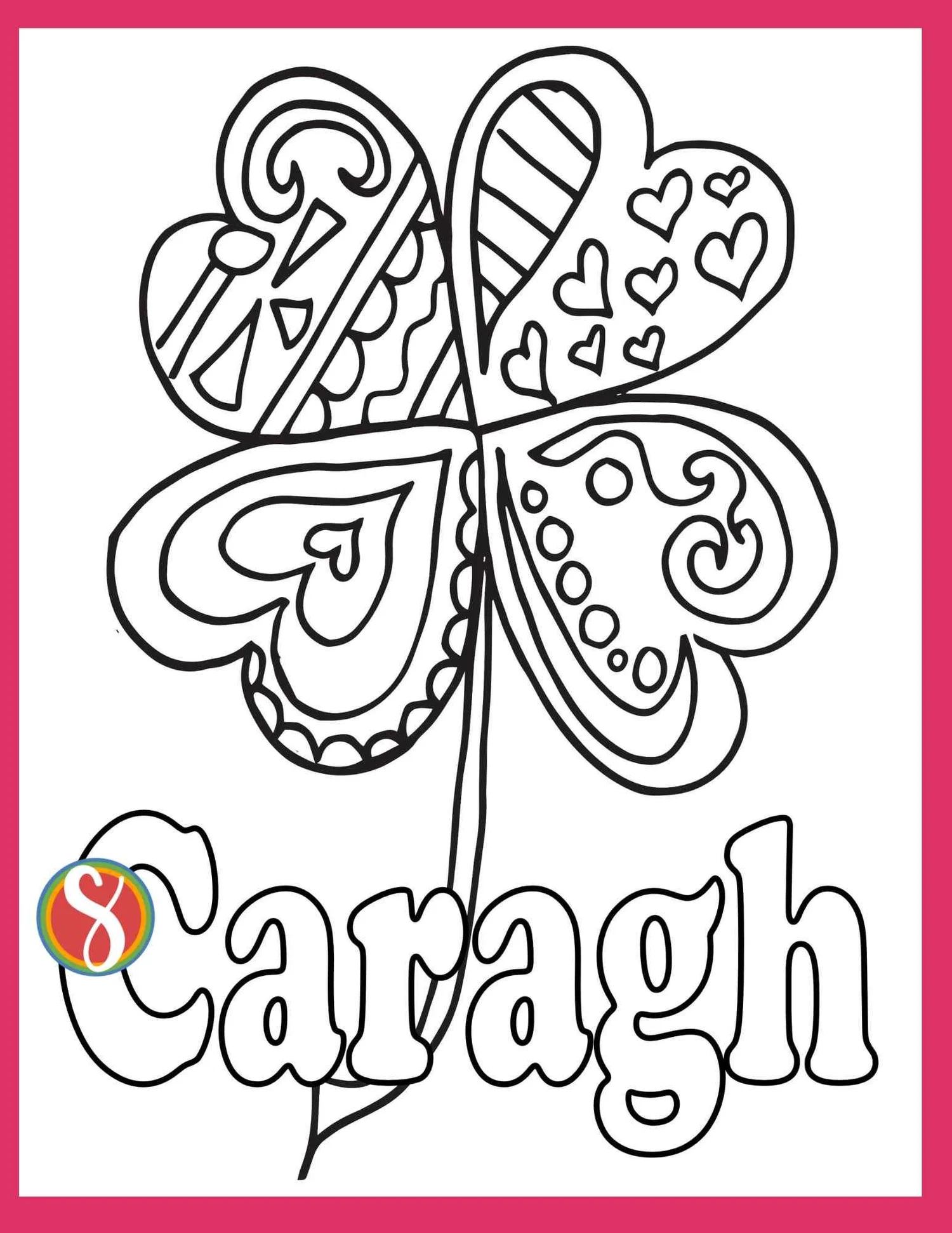Free CARAGH Name Coloring Pages — Stevie Doodles