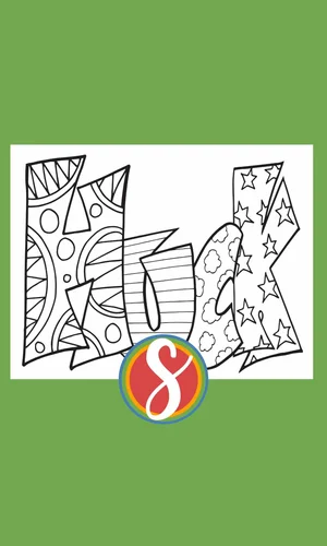 Free "Huck" Name Coloring Page — Stevie Doodles