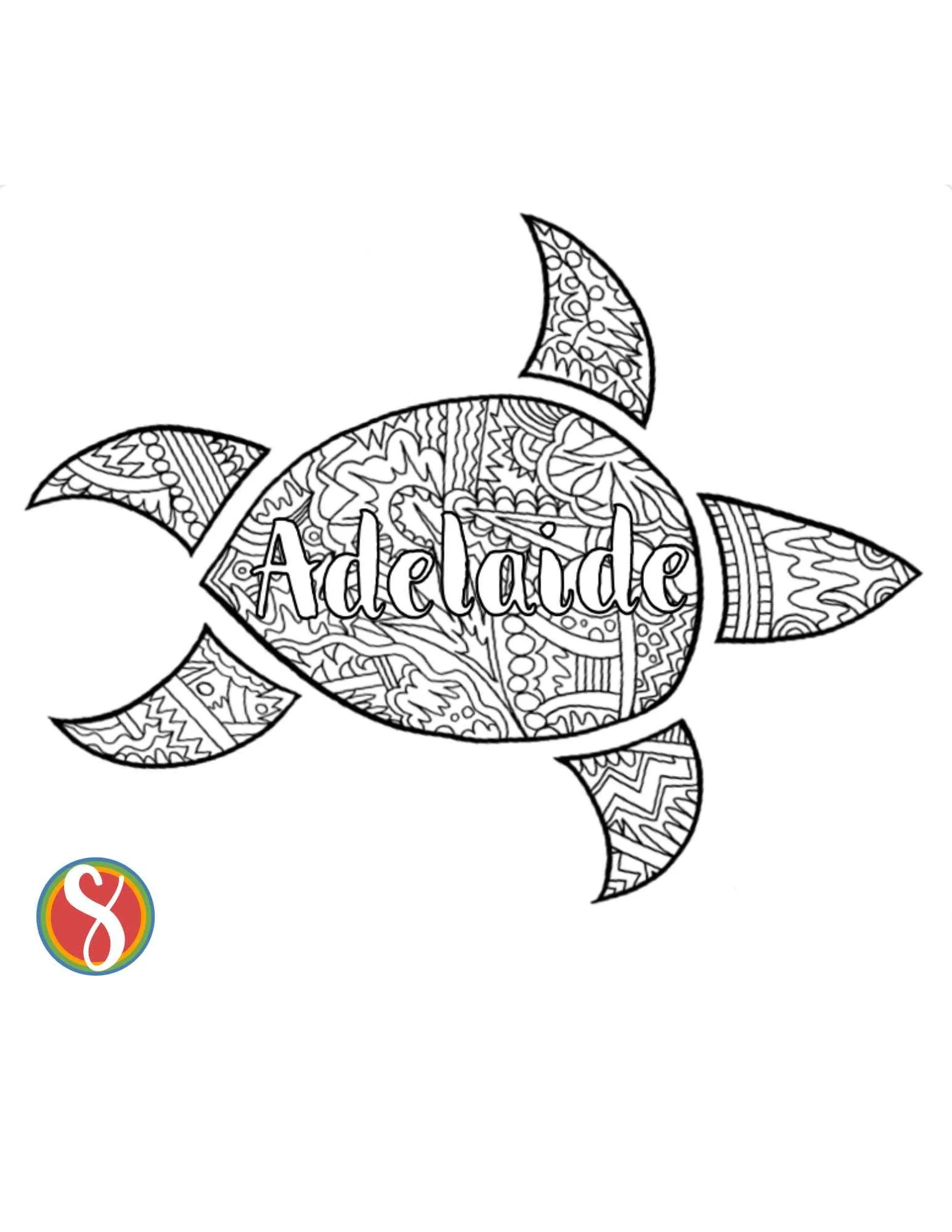 ADELAIDE Free Name Coloring Page — Stevie Doodles