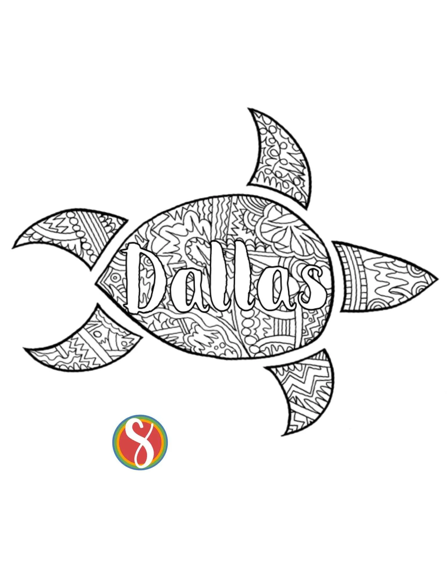 DALLAS - free name coloring page from Stevie Doodles — Stevie Doodles