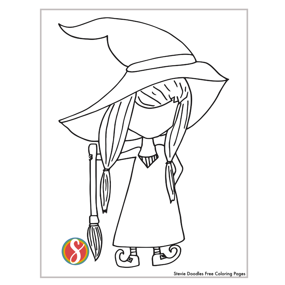 Free Witch Coloring Pages — Stevie Doodles