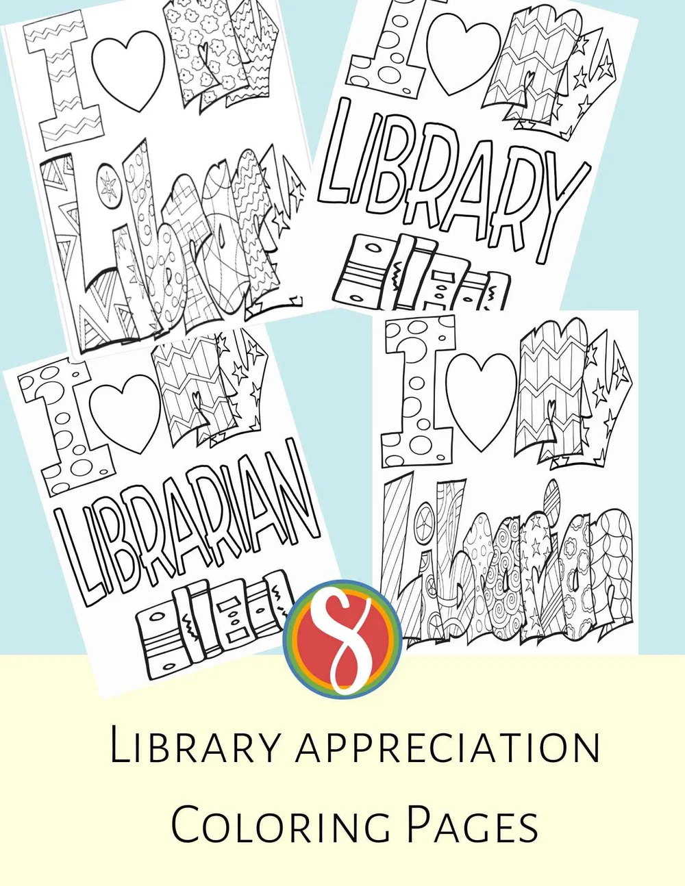 Free Library Coloring Pages — Stevie Doodles