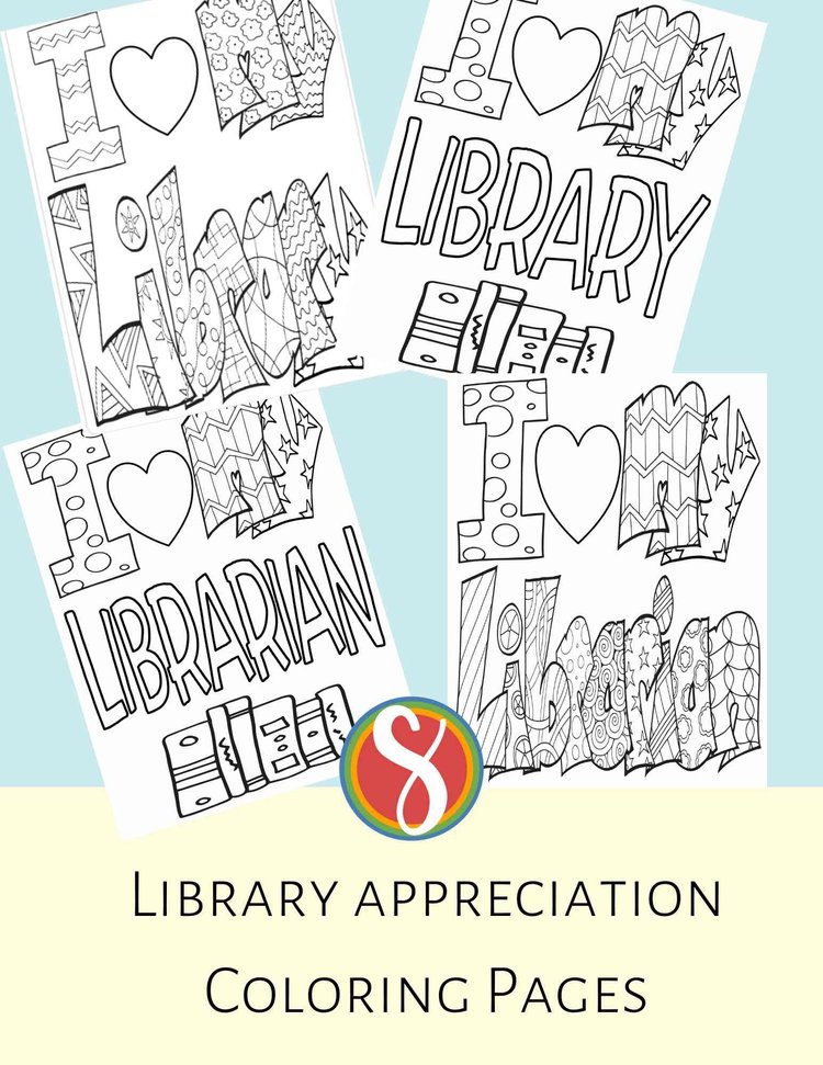 Free Library Coloring Pages — Stevie Doodles