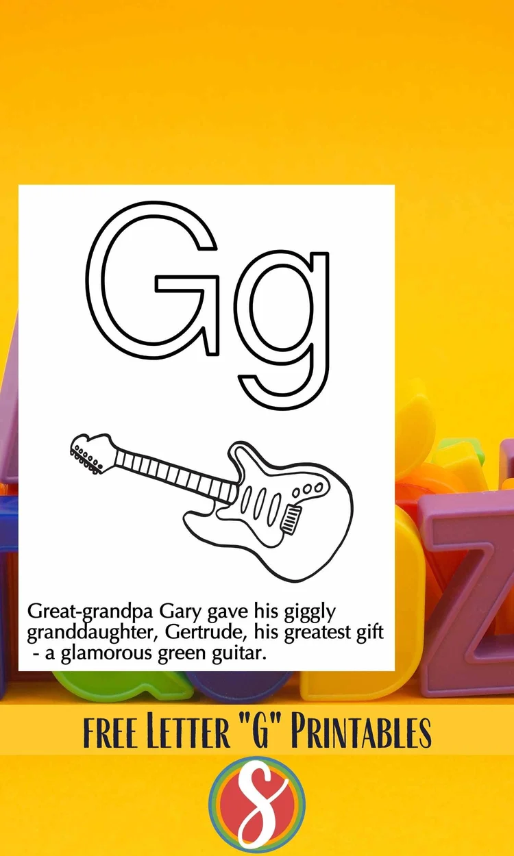 Free Coloring Pages for the Letter G — Stevie Doodles