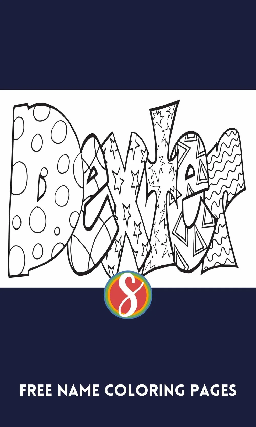 DEXTER - Free Name Coloring Page — Stevie Doodles