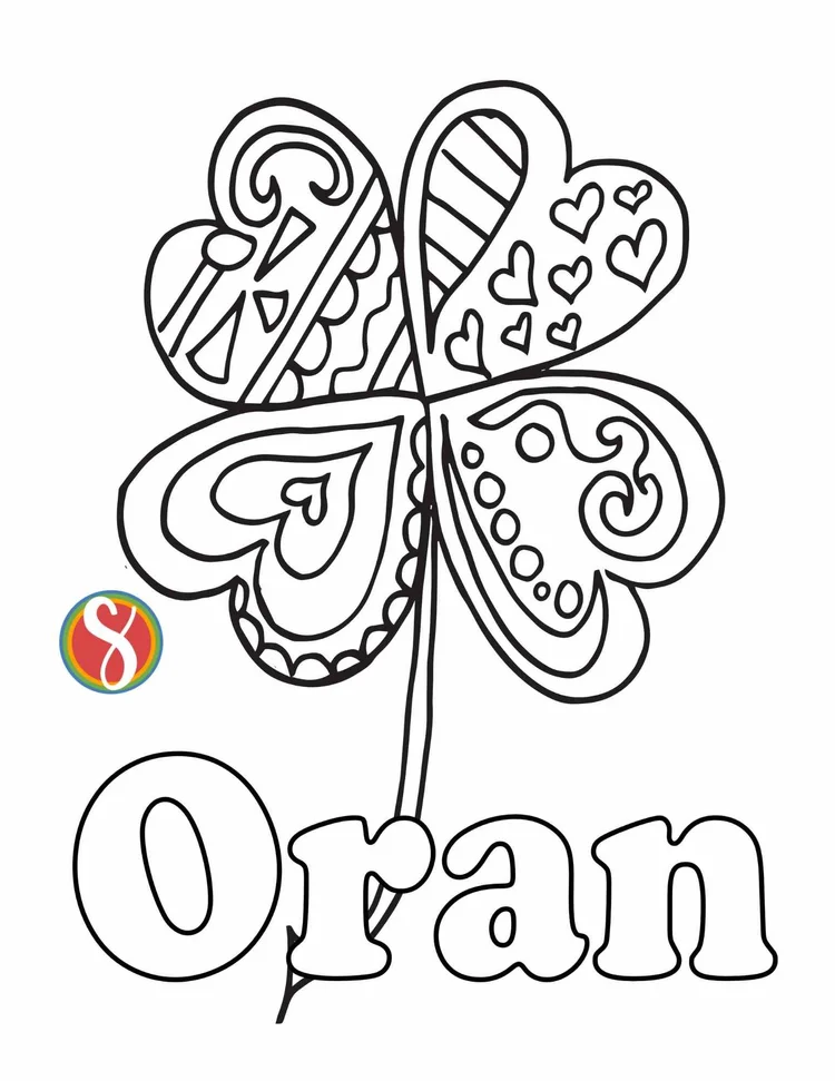 Free ORAN Name Coloring Pages — Stevie Doodles