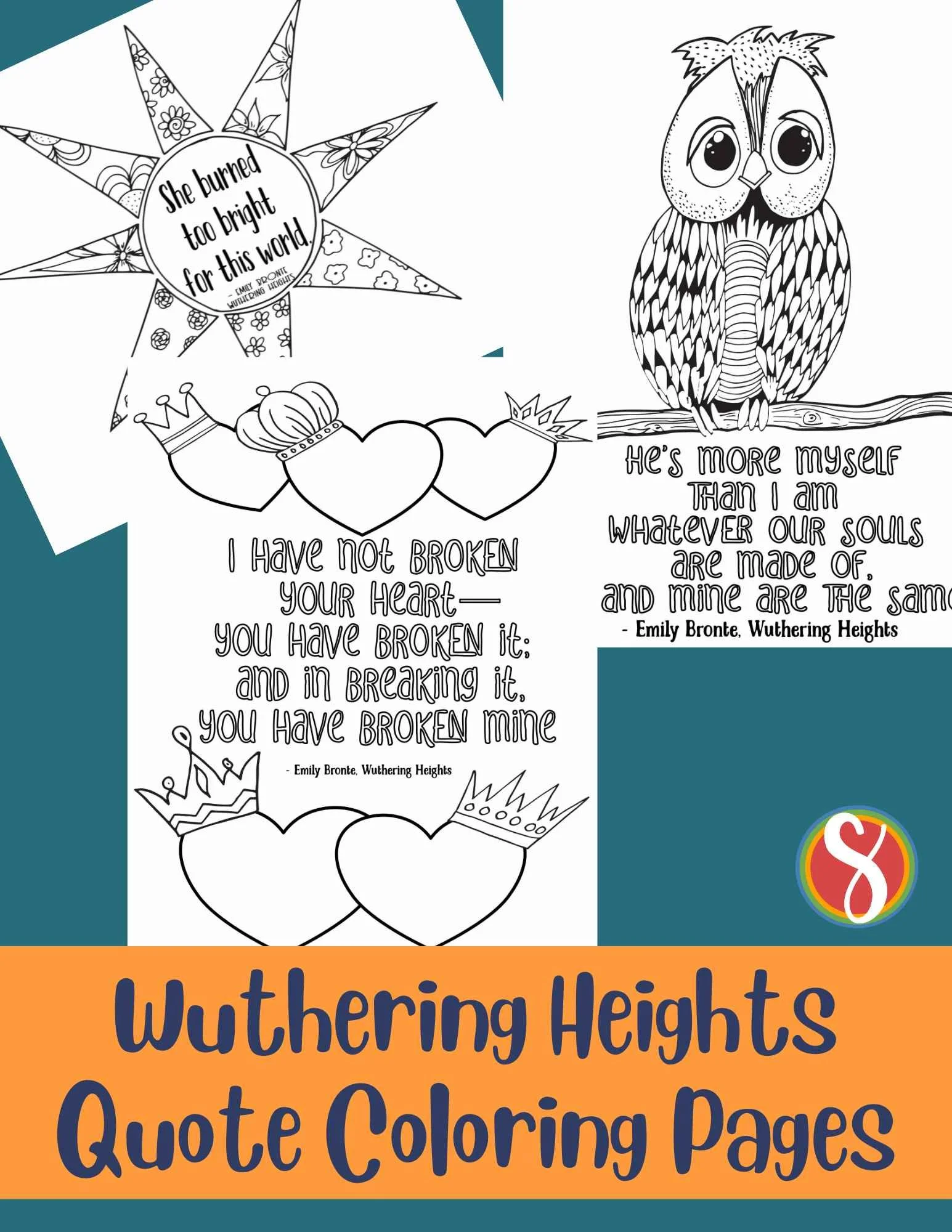 Free "Wuthering Heights" Quote Coloring Pages — Stevie Doodles