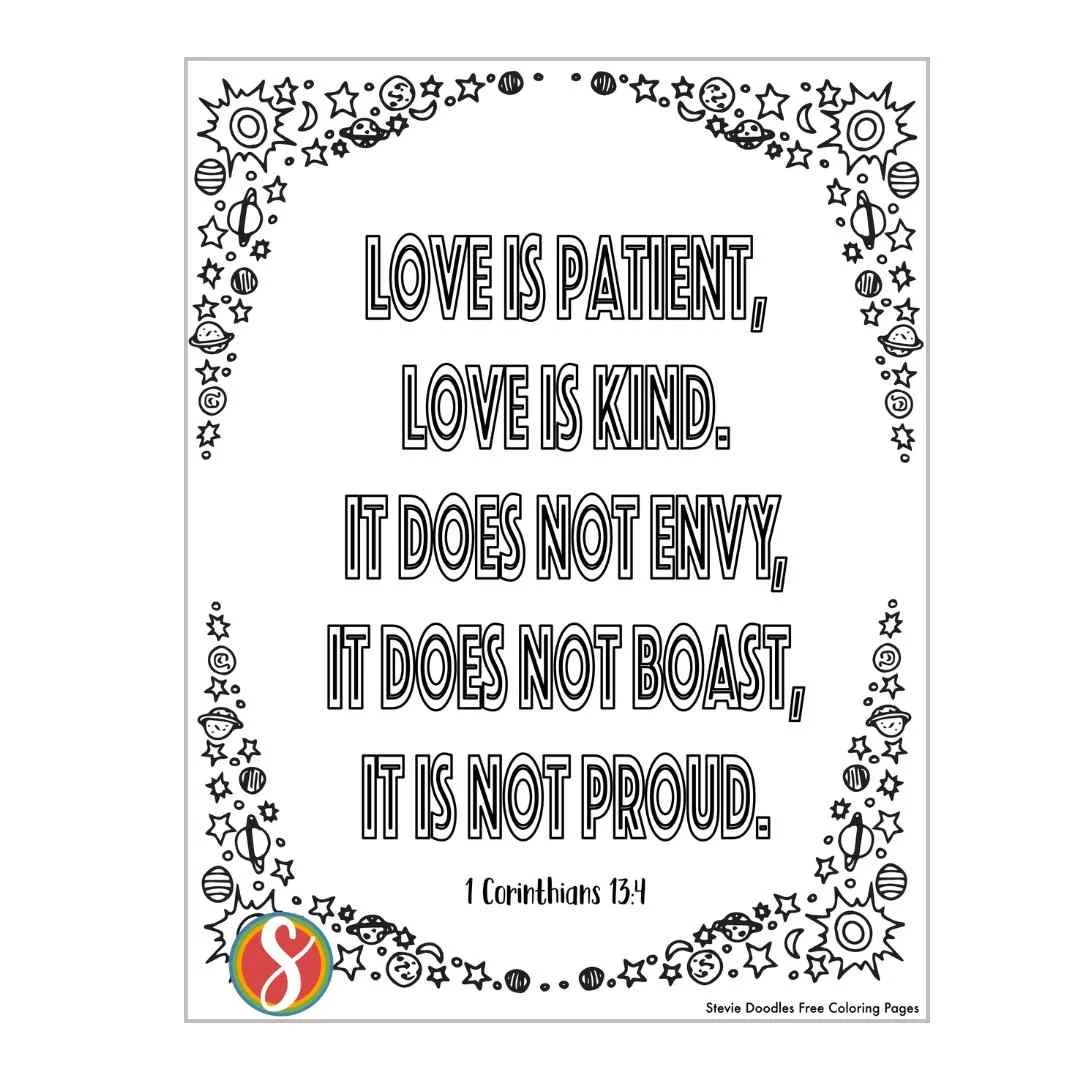 Love Bible Verse Coloring Pages — Stevie Doodles