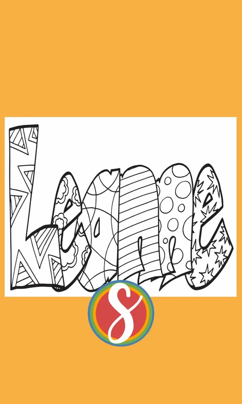 Free "Leanne" Name Coloring Page — Stevie Doodles