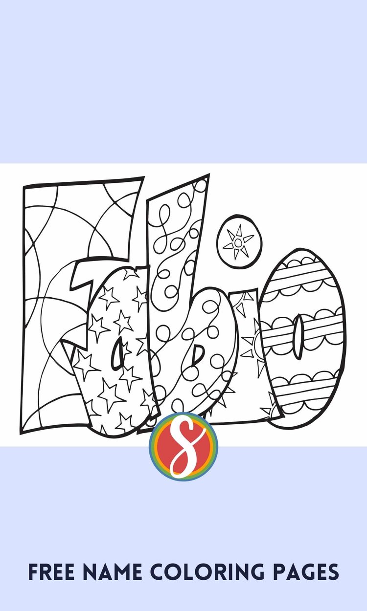 FABIO - free name coloring page from Stevie Doodles — Stevie Doodles
