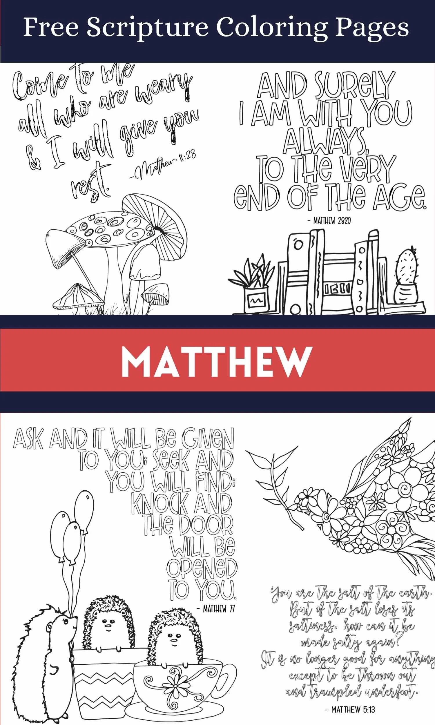 Free Matthew Scripture Coloring Pages — Stevie Doodles